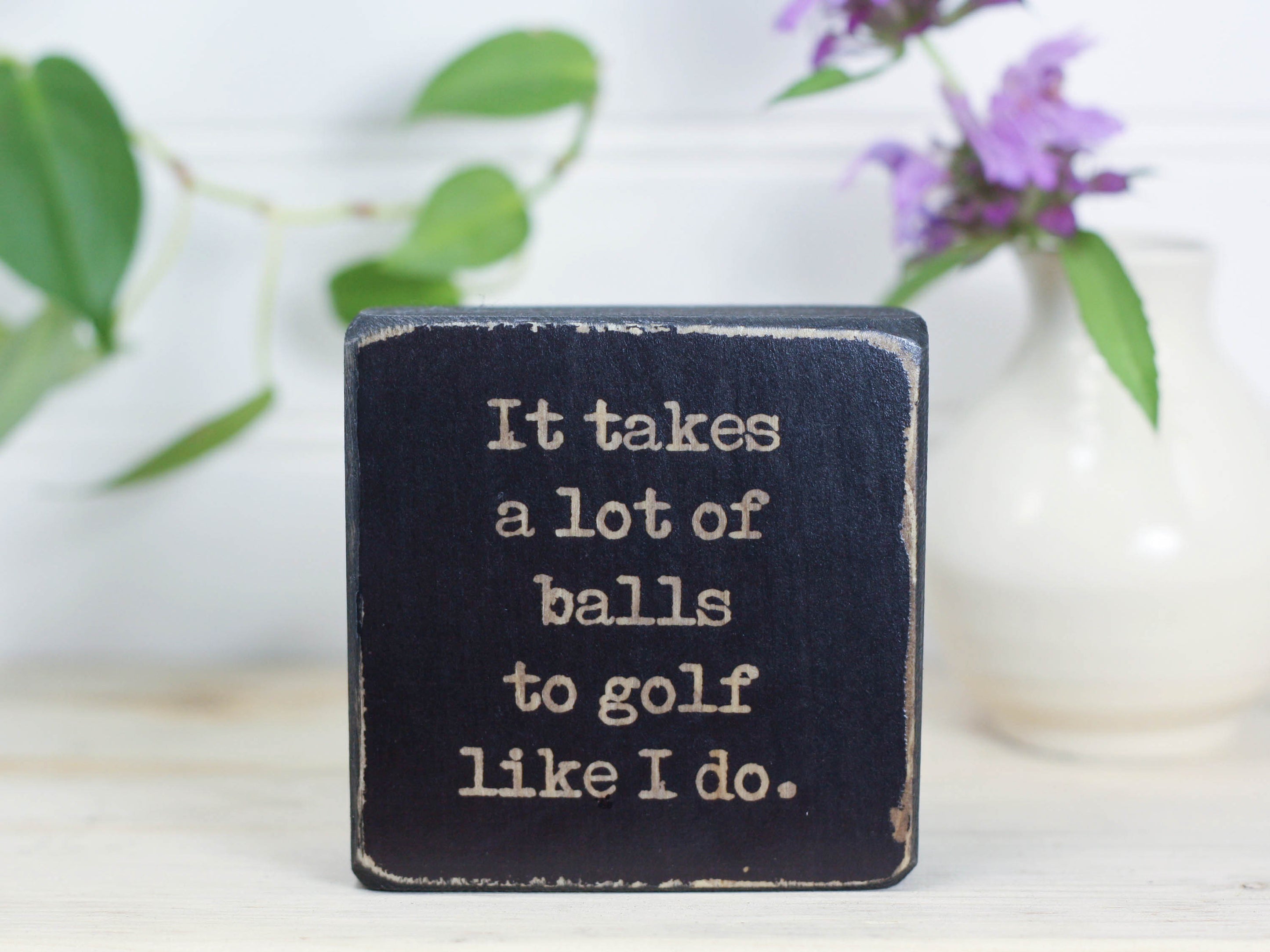 Small Wooden Sign - Golf balls – Daisy Thirteen